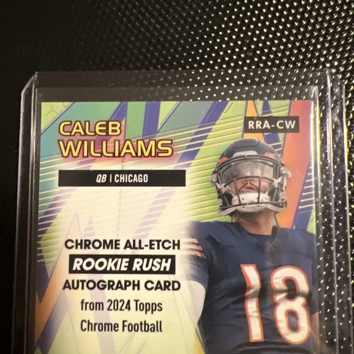 2024 Topps Chrome Football Caleb Williams RC All Etch Rookie Rush Auto ...