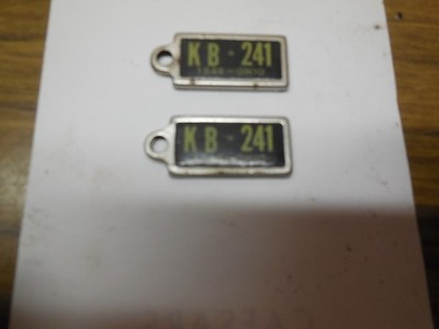 1949 Matching K B 241 Ohio Mini License Plate Key Disabled American ...