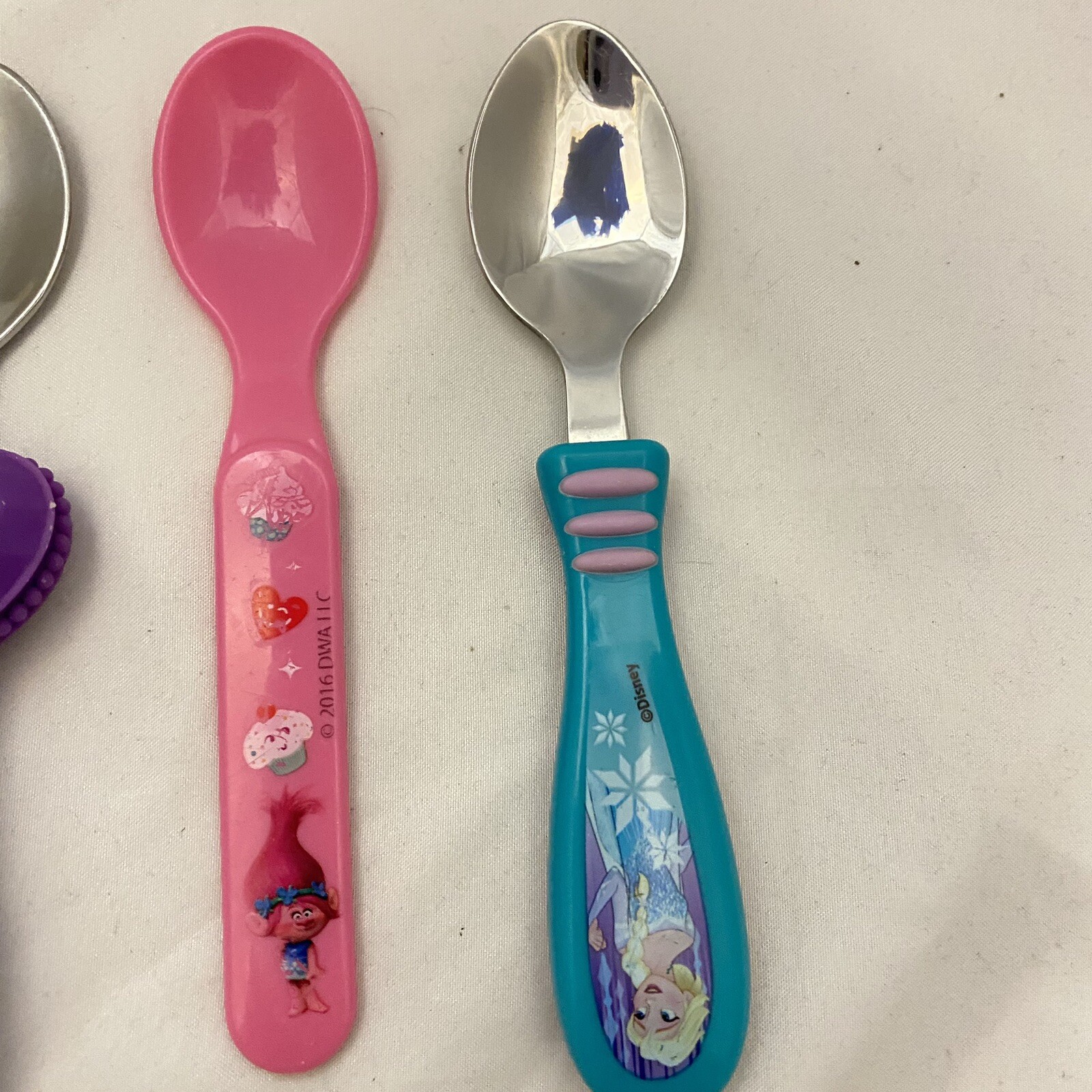 Toddler Spoon Lot Of 3 Purple Heart Disney Zak Design Frozen Elsa ...