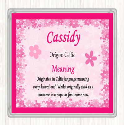 Cassidy Name Meaning Drinks Mat Coaster Pink | eBay