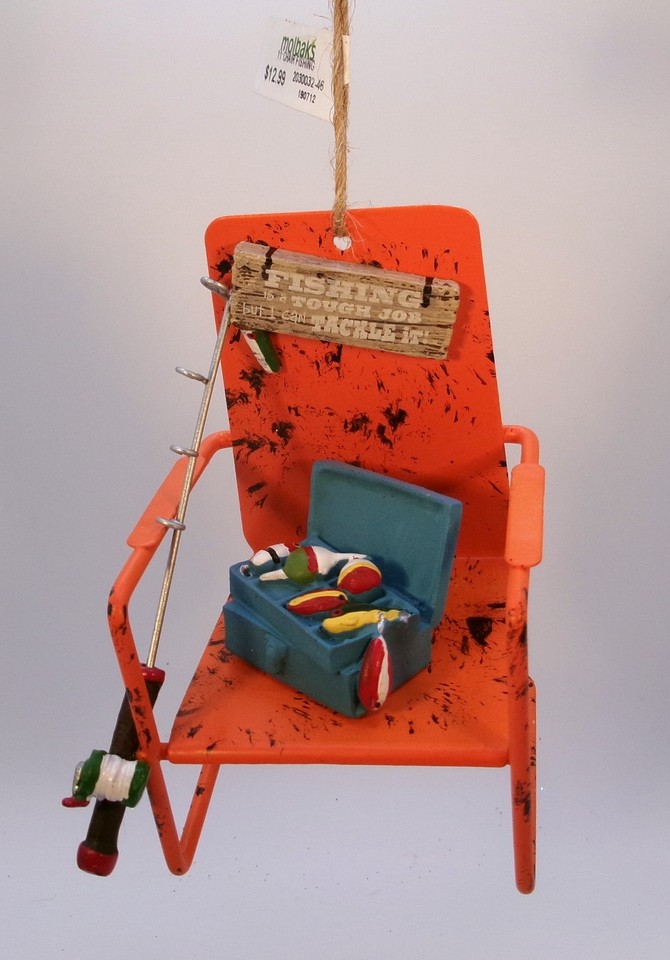 FISHERMAN'S GIFT! CHAIR WITH FISHING POLE AND TACKLE BOX CHRISTMAS ...