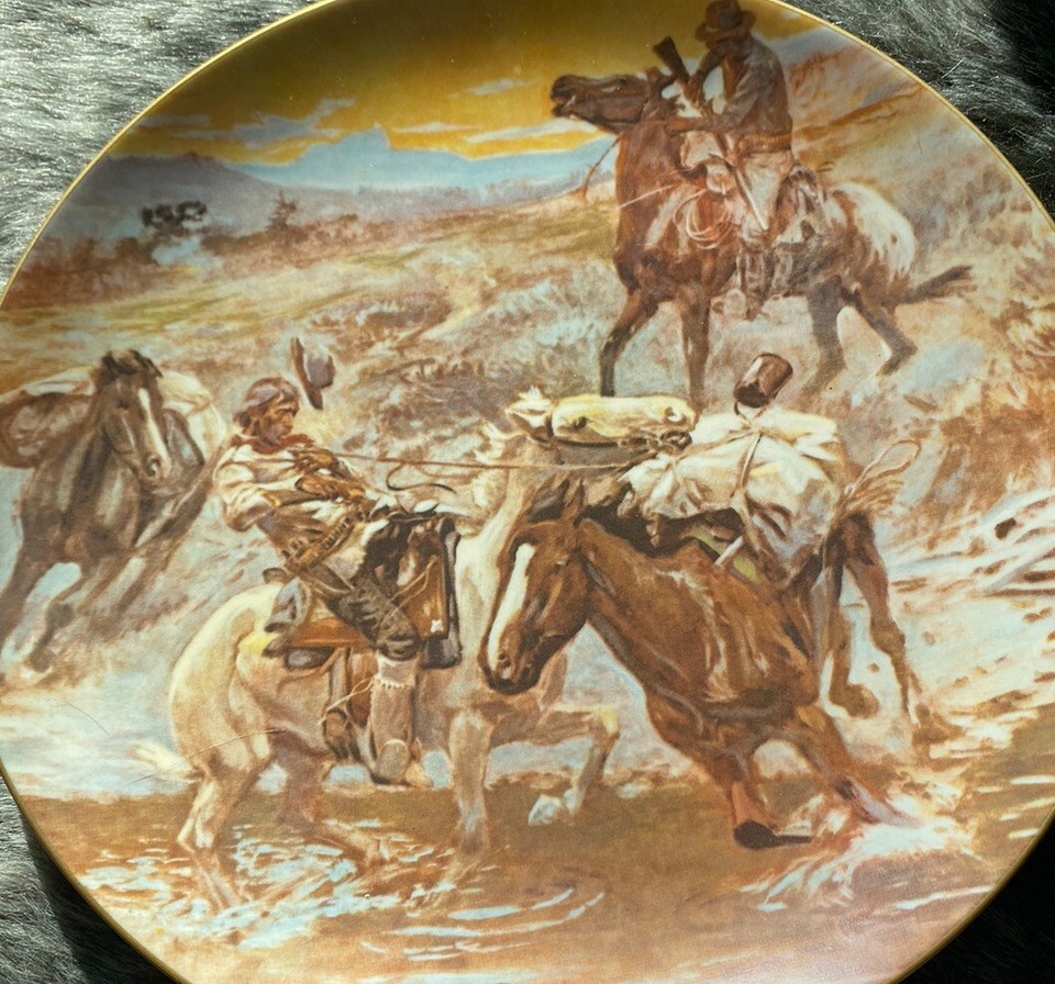 Collector Plate, Charles M. Russell Limited Edition, “Ambushed”-Western ...