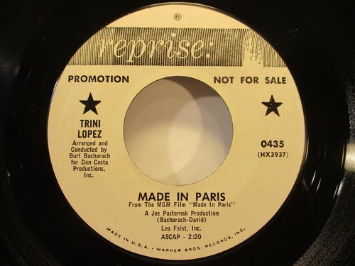 TRINI LOPEZ - Made In Paris - NM Original 1965 Reprise Records PROMO 45 ...