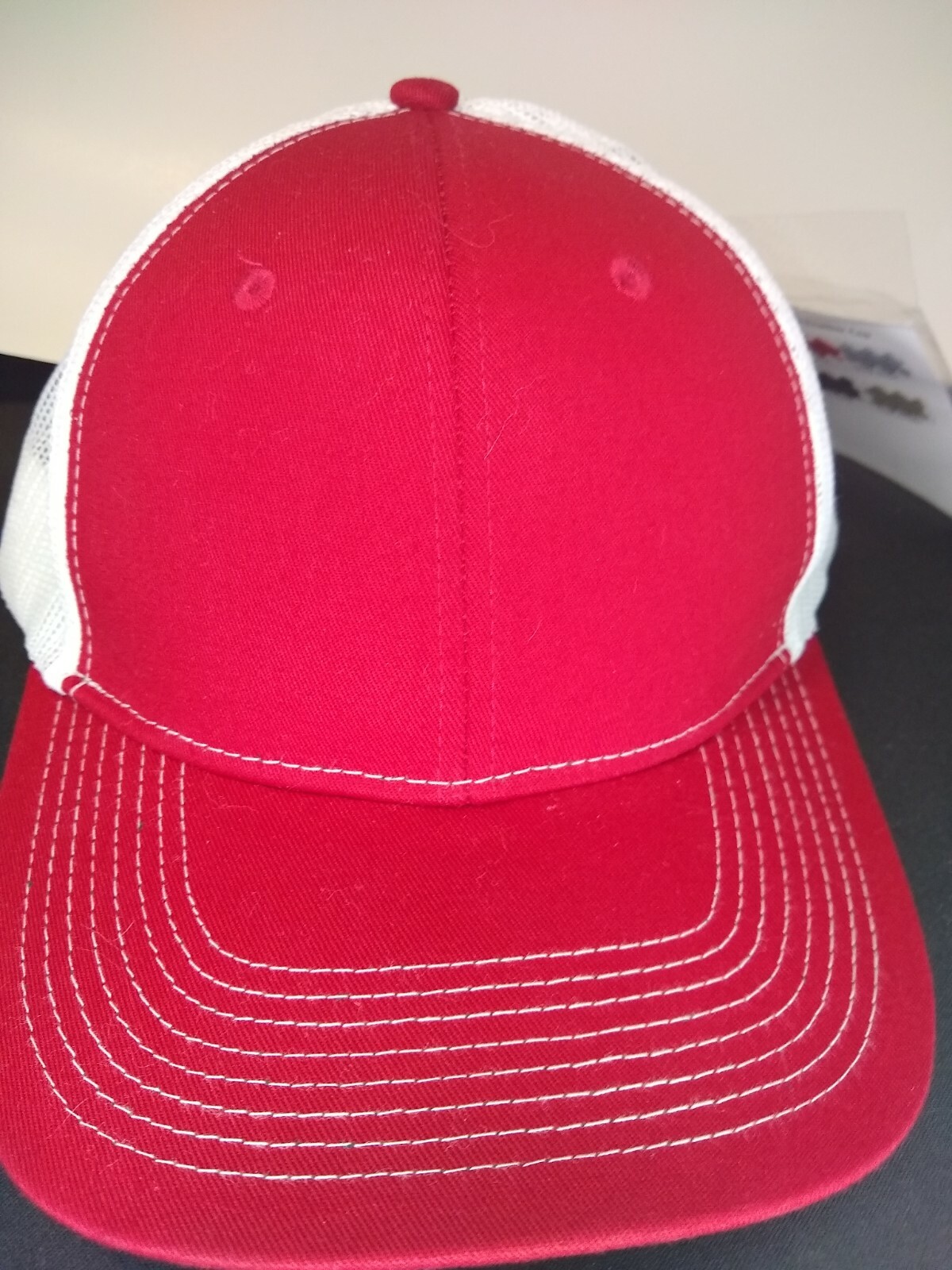 Port Authority C112 Red and White Trucker Mesh Snapback Hat/Cap | eBay