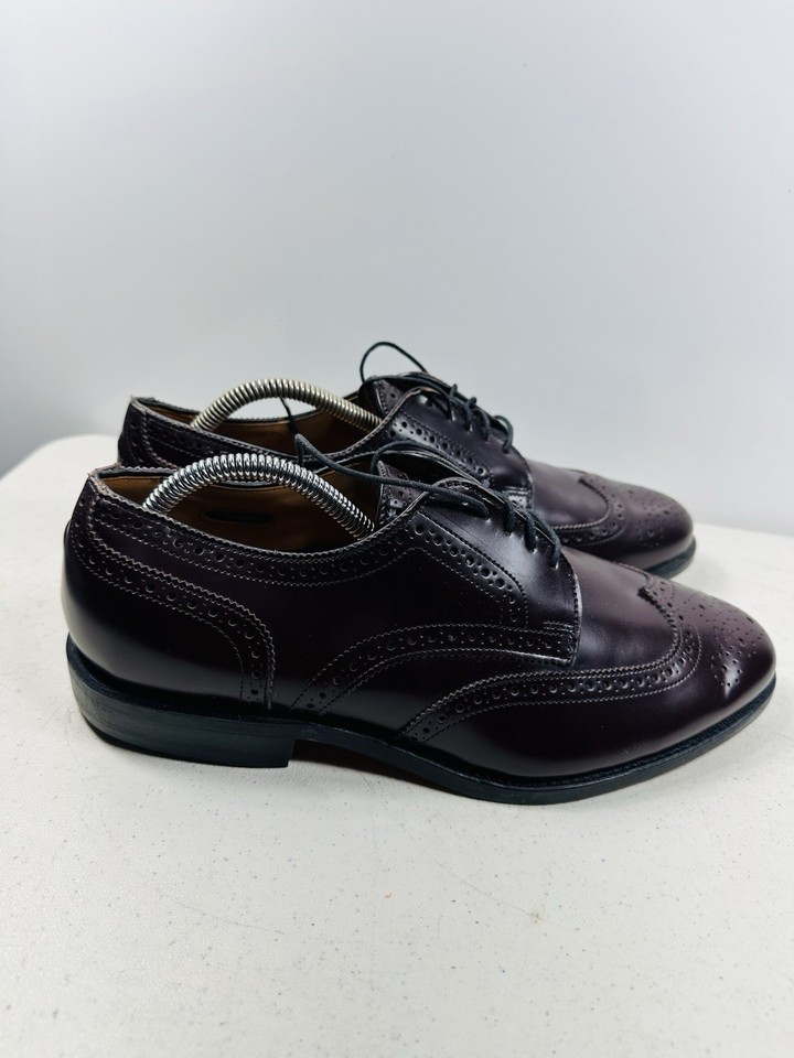 Allen Edmonds Men's Concord Wing Tip Dress Shoes Burgundy Size 8,5 EEE ...