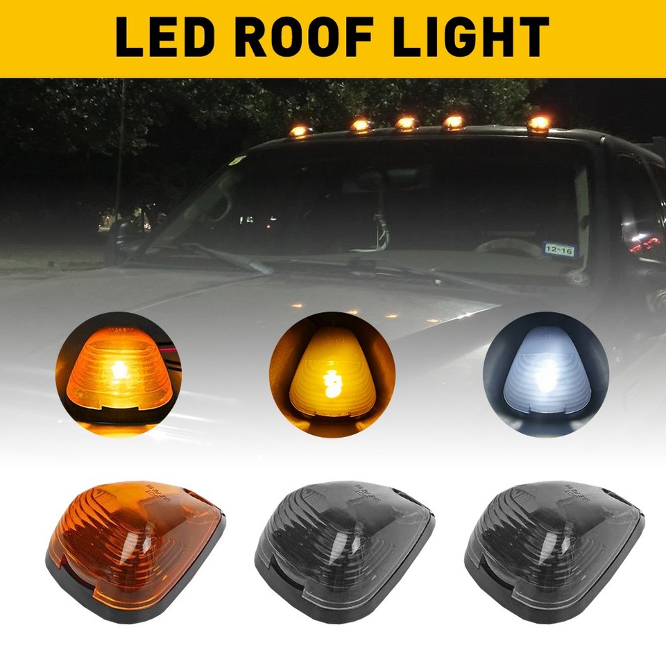 Amber LED Cab Roof Marker Lights Kit For 99-16 Ford F250 F350 Super ...