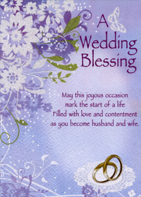 A Wedding Blessing Purple and White Flowers Religious Wedding Congrats ...