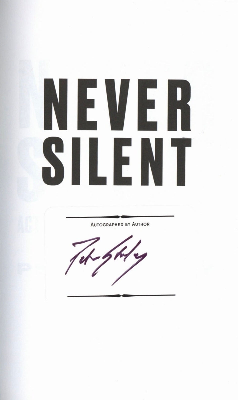 Anderson Cooper Peter Staley / Never Silent ACT UP and My Life Signed ...