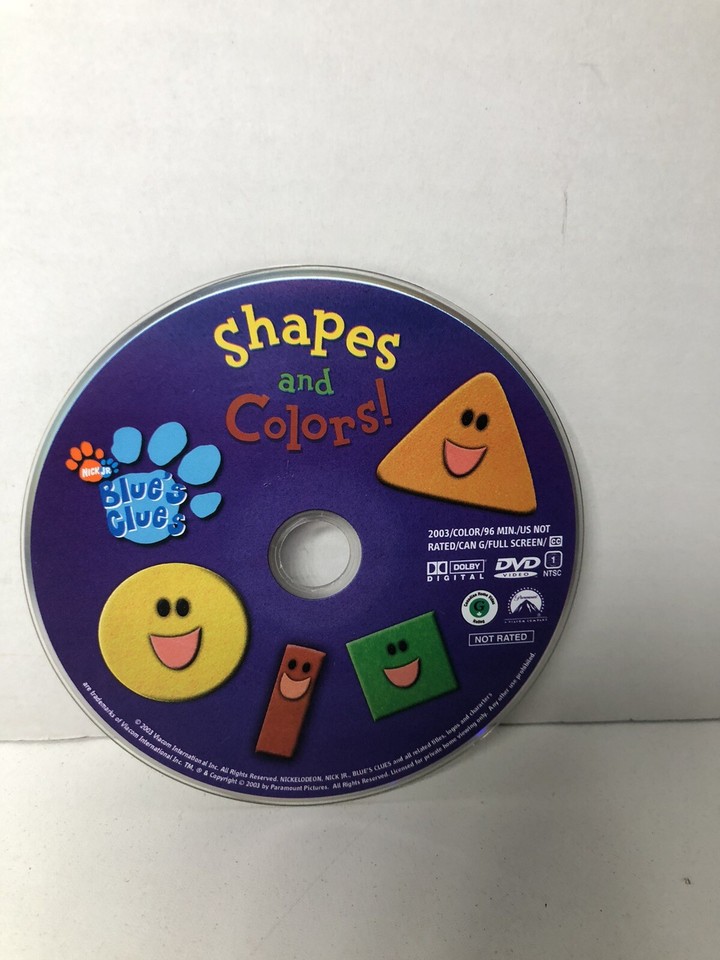 Blue's Clues Shapes And Colors DVD TESTED WORKS Good - Patton Donovan O ...