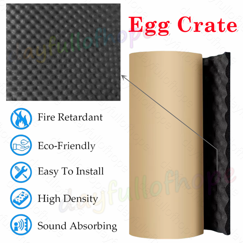 10M Self Adhesive Acoustic Foam Panels Studio Soundproofing Foam Tiles ...
