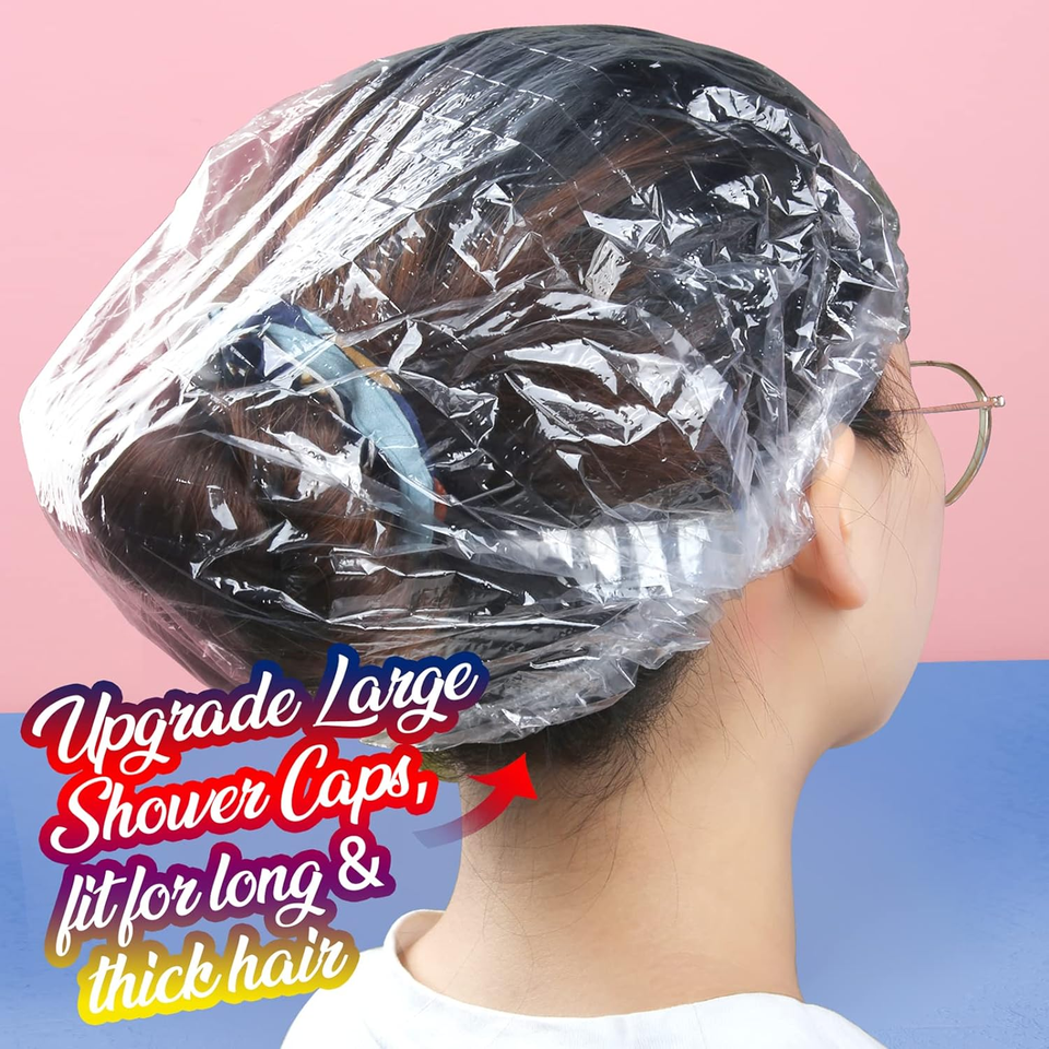 Shower Cap, Large Disposable Shower Caps, 100PCS Large Shower Caps for ...