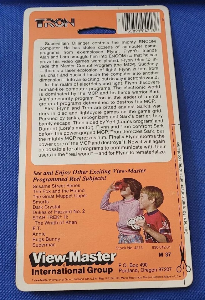 Rare Disney's M37 TRON Sci-Fi Movie view-master 3 Reels blister pack ...