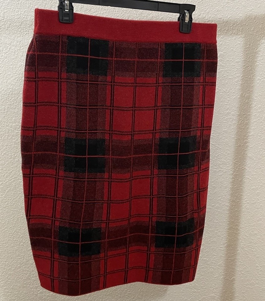 Lane Bryant Women’s Plus Size 14/16 Red Plaid Sweater Mini Skirt NWT ...