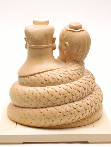 Ugajin Double-Headed Wood Carving Statue – Authentic Japanese Wooden ...