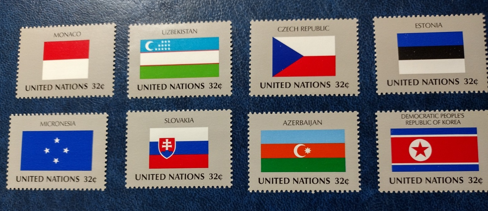 UN 1998 FLAGS SCOTT 719-726 NY United Nations MNH Complete Singles Set ...