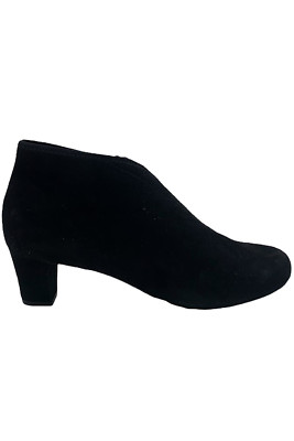 David Tate Leather V-Throat Booties Anna Black Suede | eBay