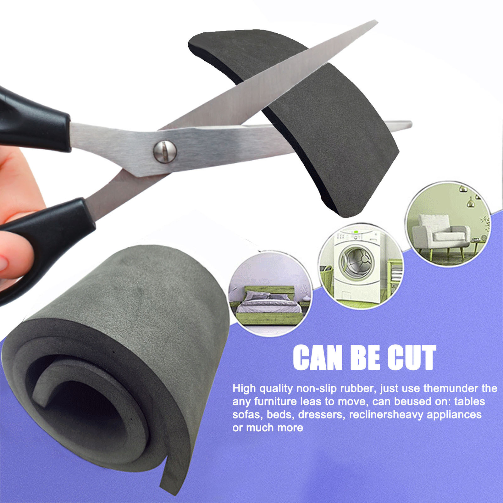 2X Anti Slip Mat Rubber Pad Sofa Chair Table Furniture Leg Floor ...