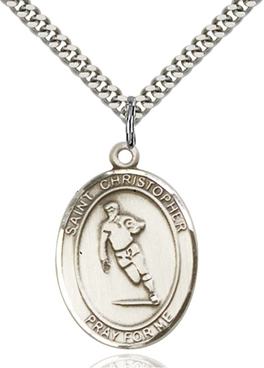 Sterling Silver Saint Christopher Rugby Sports Athlete Medal, 1 Inch | eBay