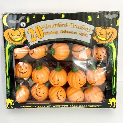 Pumpkin String Lights • Indoor/Outdoor • 20 Pumpkins • 27ft Long Wire ...