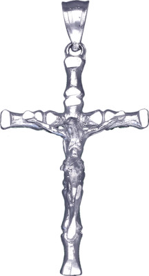 925 Sterling Silver Crucifix Cross Charm with Jesus Pendant Necklace 18 ...