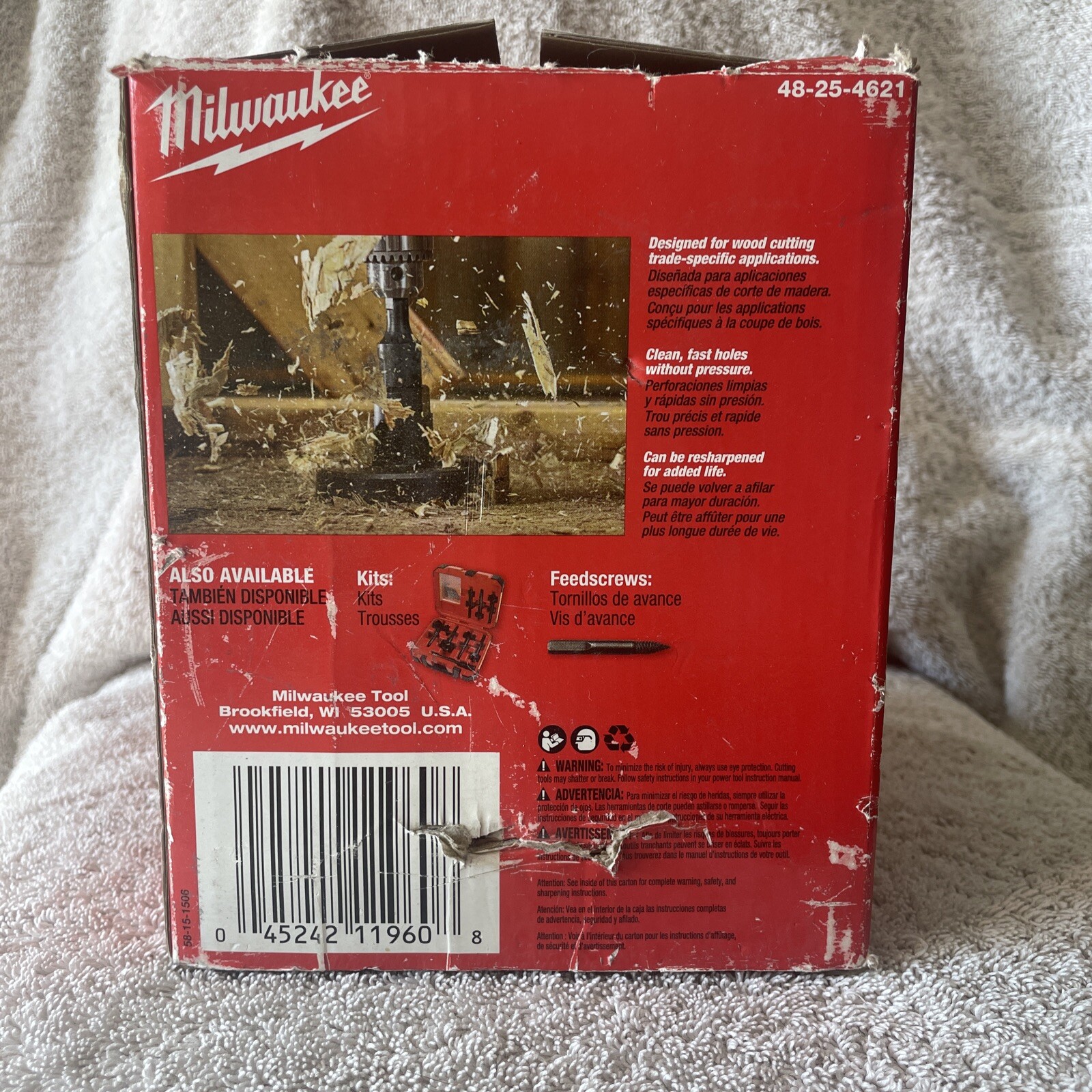 Milwaukee 48-25-4621 Self Feed Wood Drill Bit 4-5/8 in. Hole Saw Kit | eBay