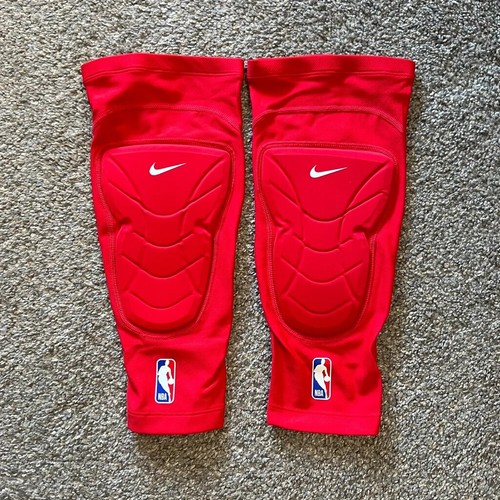 NIKE Pro NBA Logo Padded RED Basketball Knee Leg Sleeves Mens 2XL / 3XL ...