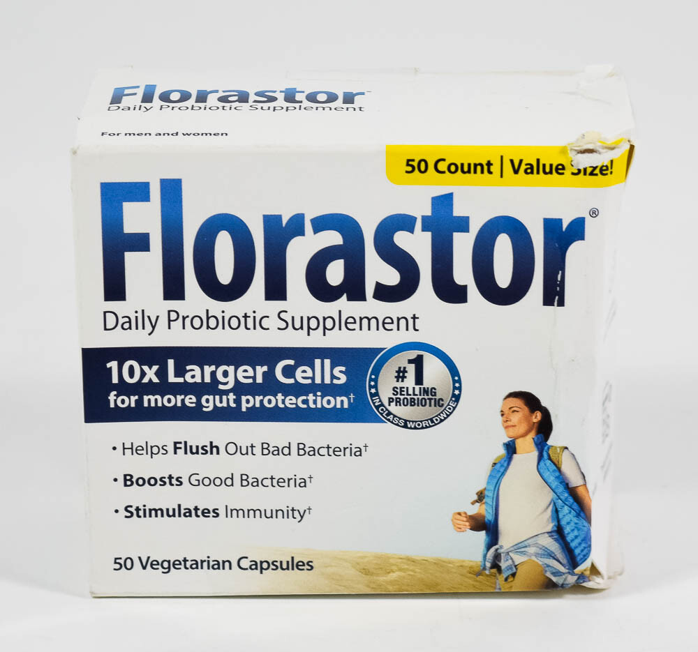 FLORASTOR Daily Probiotic 50 vegetarian capsules 10x Larger Cells value ...