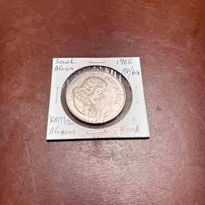South Africa ~ 1966 ~ Suid Afrika ~ Silver Rand ~ Silver Springbok ~ XF ...