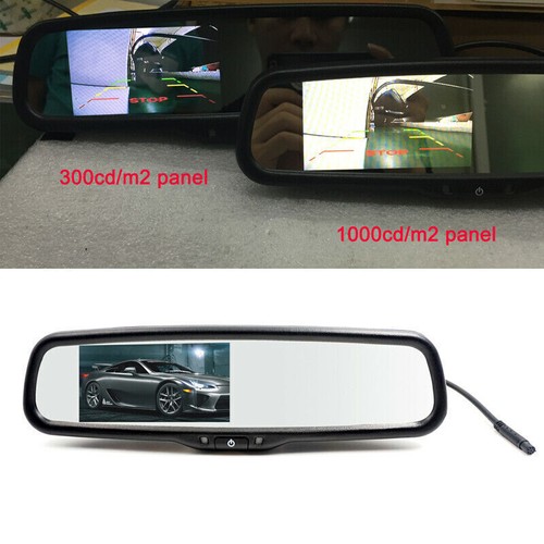 US 4.3" LCD Reversing Dimming Car Rear View Mirror Monitors w/Rear 12 ...