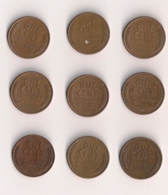 1950s D Lincoln Wheat One Cents Set of 9 | eBay