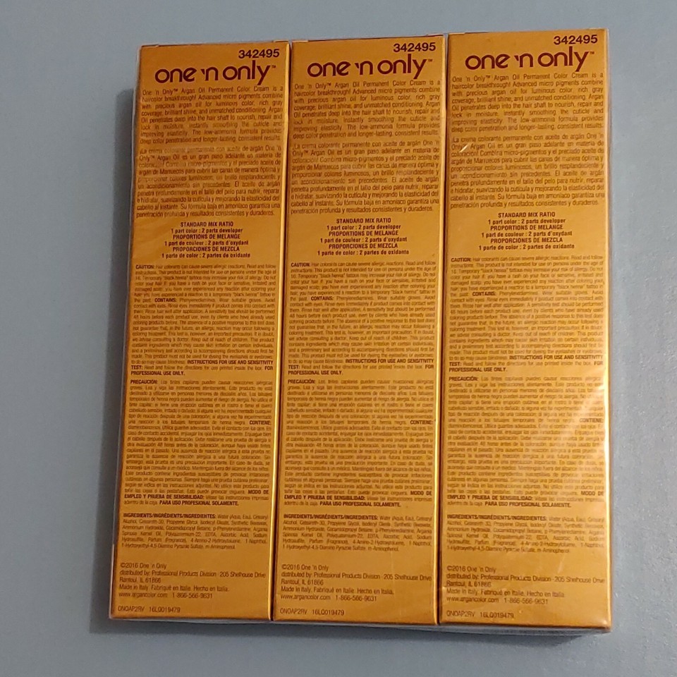 (3) ONE 'N ONLY ARGAN OIL HAIR COLOR 2RV RED VIOLET BLACK PERMANANT ...