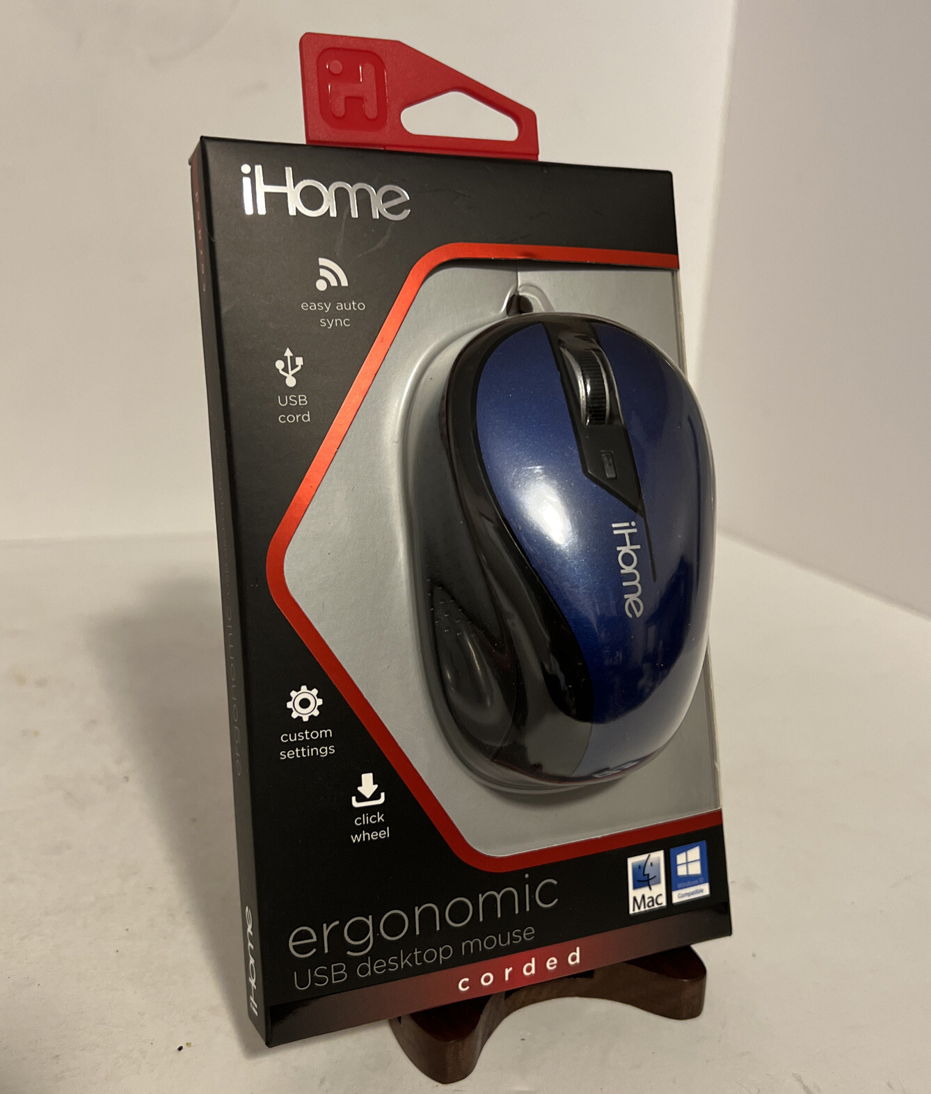 Lifeworks Technology Group 215740 Ergonomic USB Desktop Mouse Blue for ...