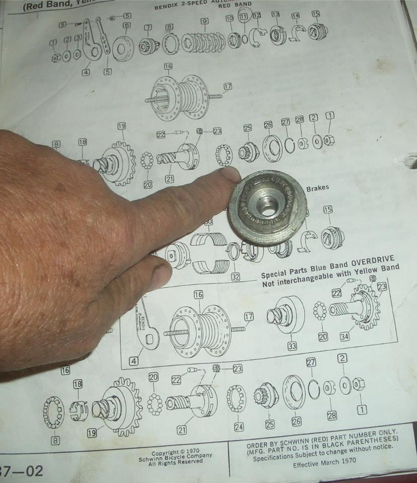 NOS Bendix 2 Speed AB-7 Red Blue or Yellow Band Kickback Adjusting Cone ...