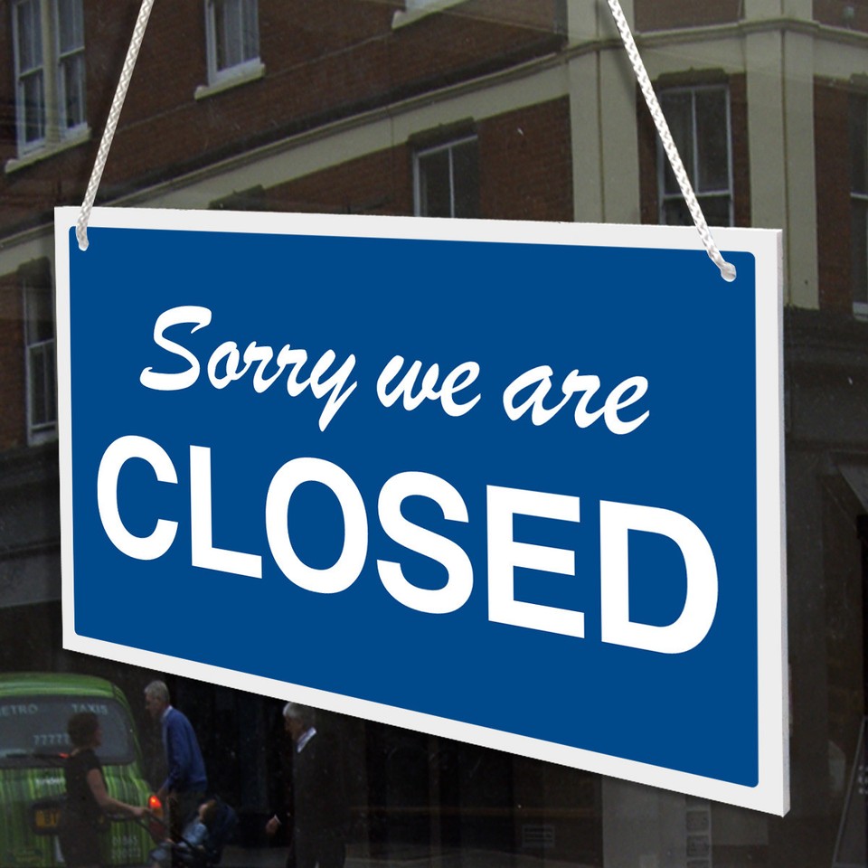 OPEN AND CLOSED DOUBLE SIDED 3MM RIGID HANGING SIGN, SHOP WINDOW - 21 ...