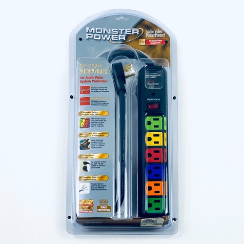 Monster Cable Power Protect AV600 6 Audio Video Power Strip Flush Plug ...