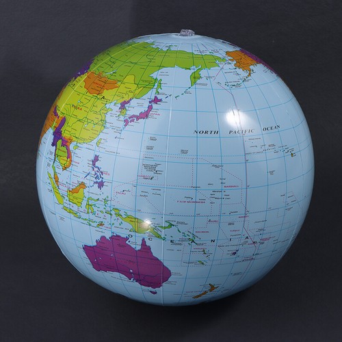 16" 40cm Inflatable World Geography Earth Map Ball Beach Ball ...