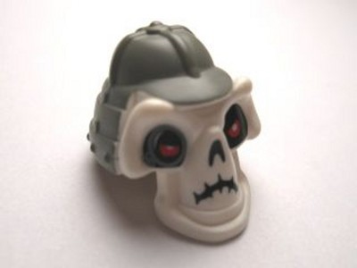 LEGO - Minifig, Head Modified Skeleton with Gray Helmet Pattern - White ...