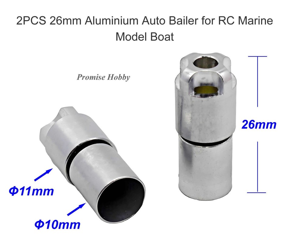 2PCS Aluminium Auto Bailer for Electric Nitro Gas RC Marine Model Boats ...