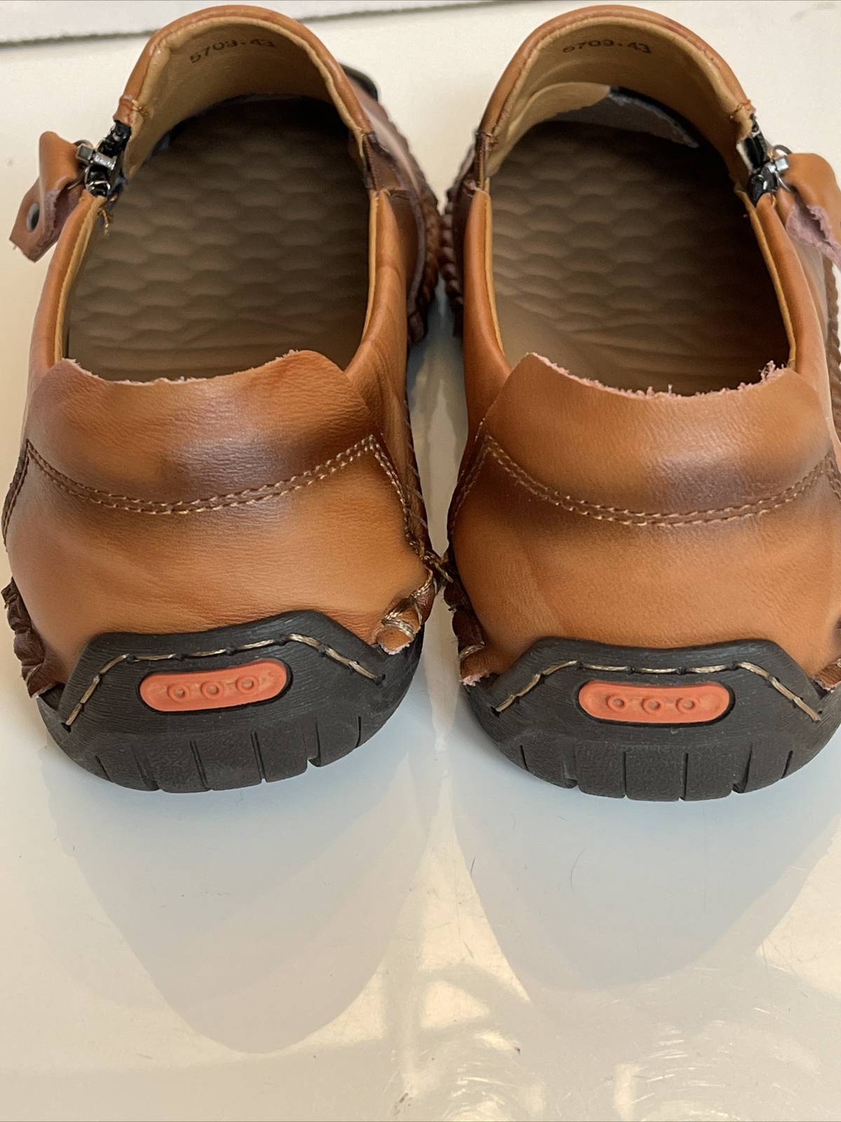 100% CAOUTCHOUC Driving Shoes~HANDMADE~Brown~Size 10 (43) NEW | eBay
