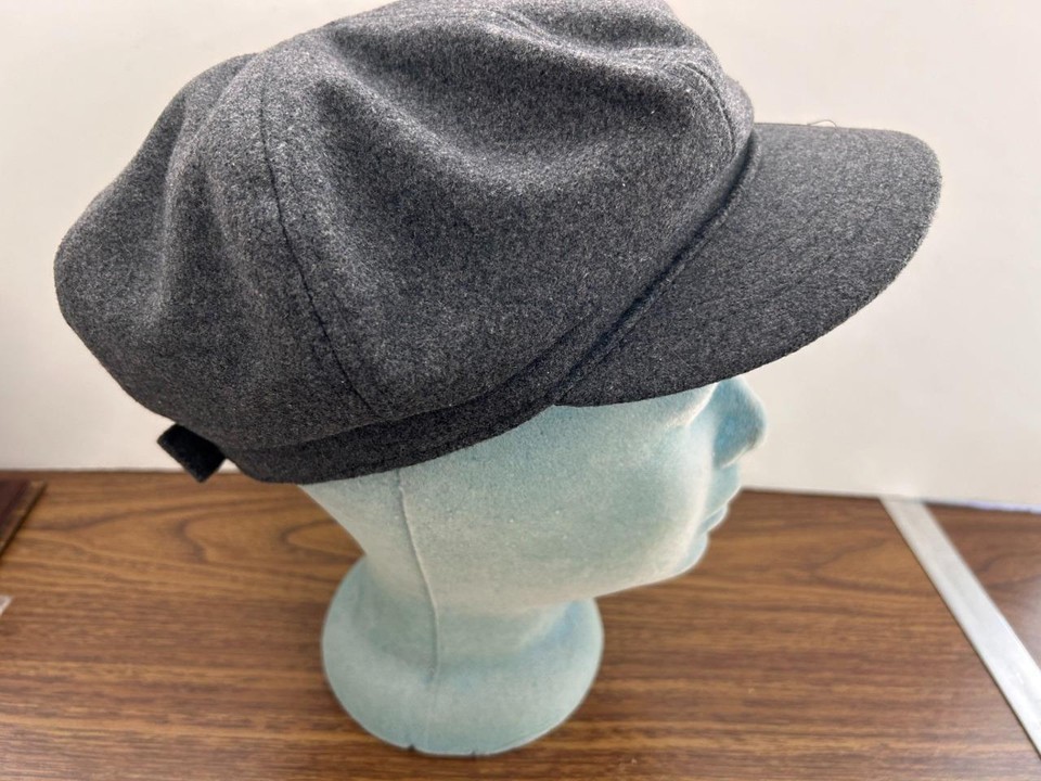 Scala Pronto beret cap hat gray adjustable buckle flat lined | eBay