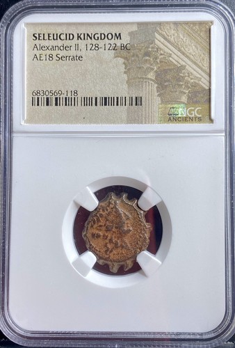 NGC Ancient Greek Seleucid Kingdom Certified 128-122BC Coin Alexander ...