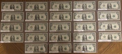 LOT OF (23) CIRCULATED 2009/2013/2017/2021 ($1) "TOMBSTONE" NOTES - BID ...