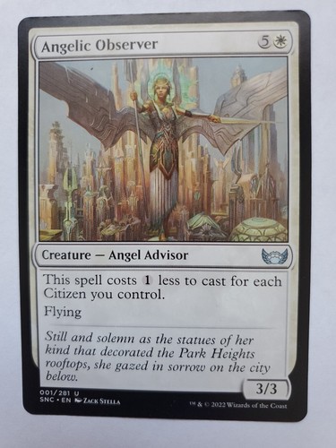 MTG Magic The Gathering Card Angelic Observer Creature Angel Advisor ...