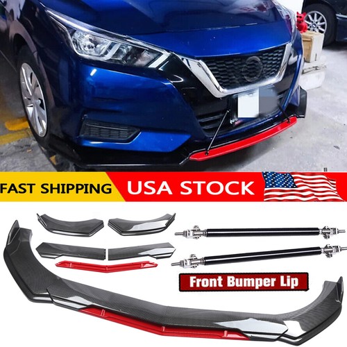For NISSAN VERSA 07-22 Front Bumper Lip Splitter+Spoiler Strut Rods ...