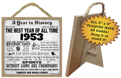 1953 A Year in History Birthday Fun Facts Sign Hang or Stand Great Gift ...