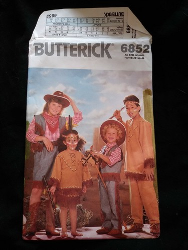 Butterick 6852 Western Costume Indian Style CUT pattern | eBay