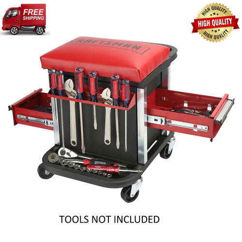 Craftsman Garage Glider Sliding Rolling Portable Tool Chest Seat Stool ...