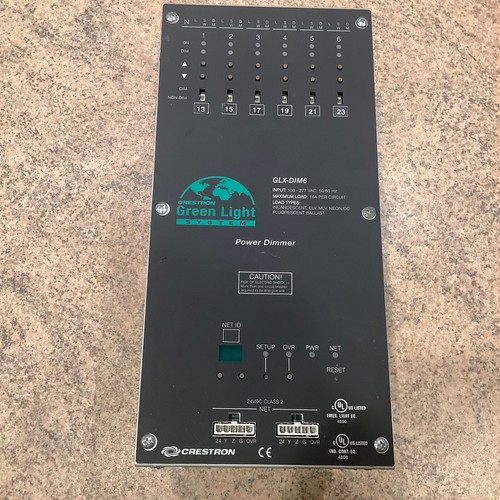 CRESTRON GREEN LIGHT Power Dimmer GLX-DIM6 110-277VAC 16A per circuit ...