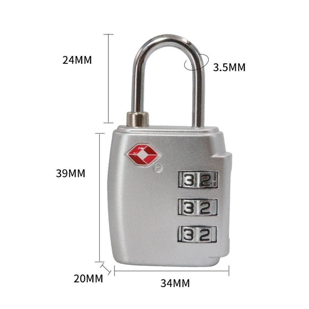 Customs Code Lock Luggage Password Lock 3 Digit Combination Lock Bag ...
