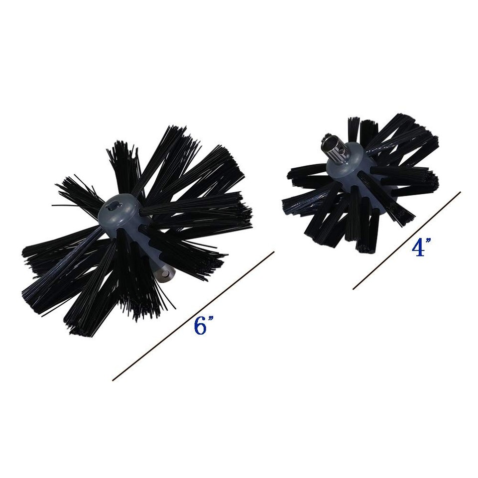 Dryer Vent Duct Cleaner Kit Chimney Cleaning Fireplace Brushes 6 inch 4 ...